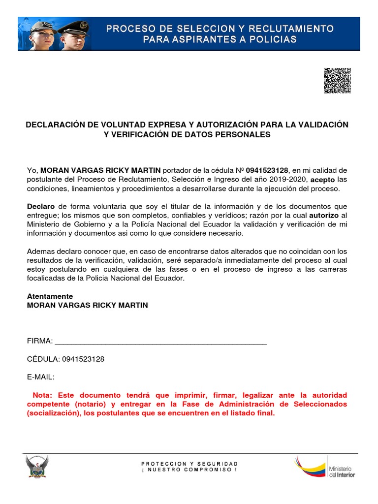 Declaracion PDF | PDF