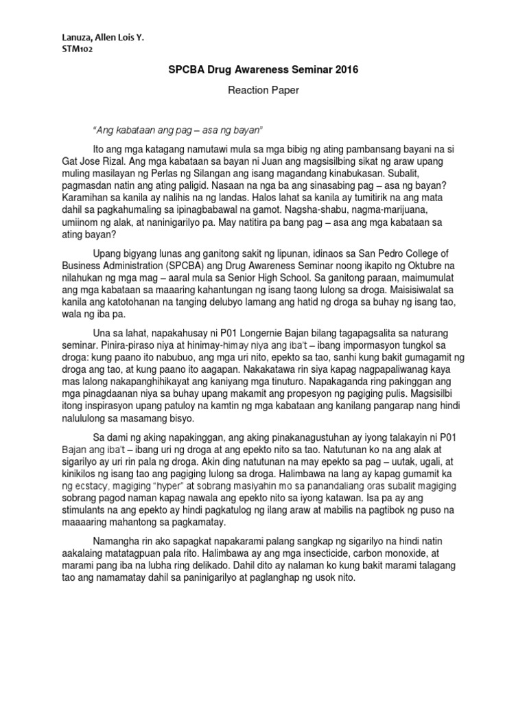 Reaction Paper | PDF