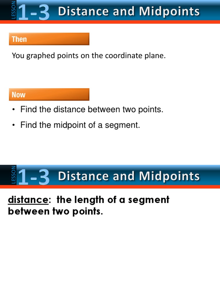 Distance and Midpoint Calculations | PDF | Plane (Geometry) | René ...