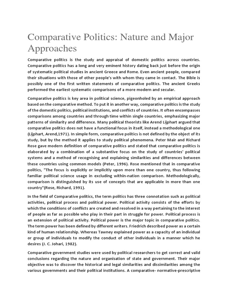 Comparative Politics | PDF | Political Science | Sociology