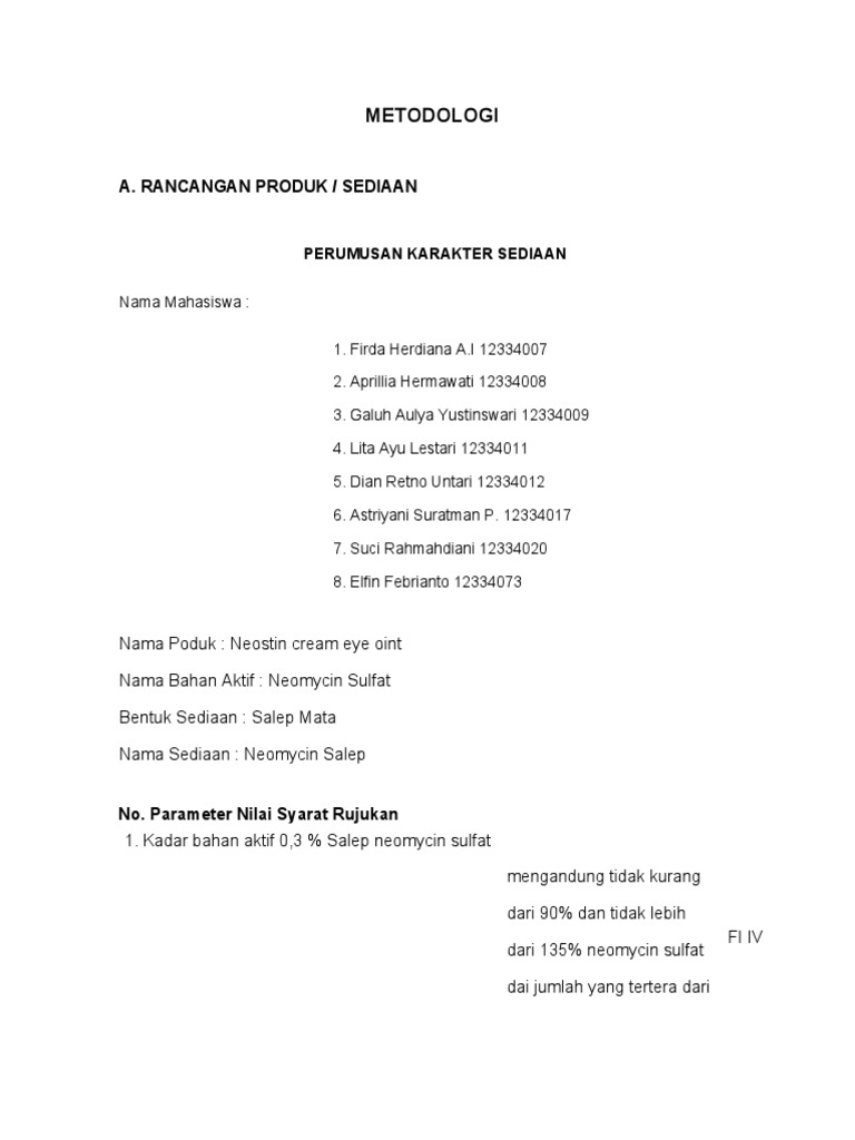 Salep Neomycin untuk Pengobatan Mata | PDF