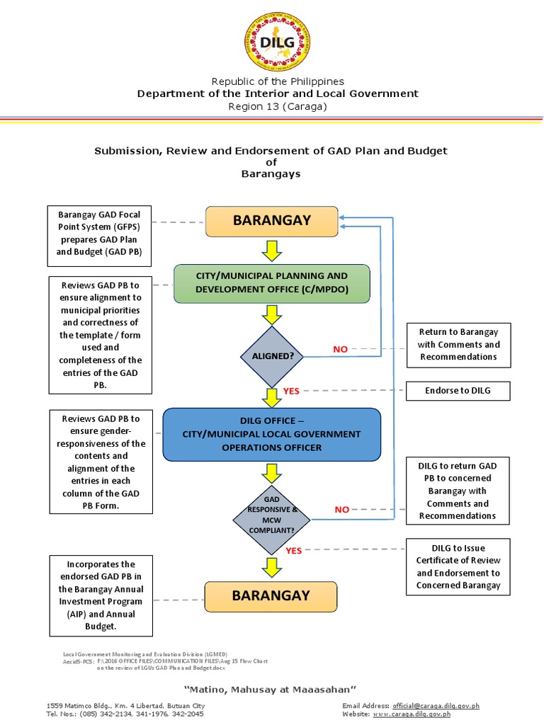 Flow Chart On The Review of LGUs GAD Plan and Budget | PDF | Business