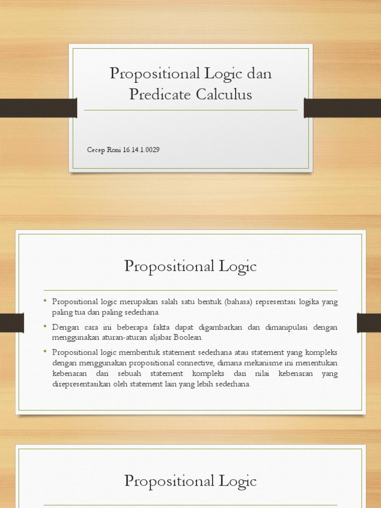 Propositional Logic Dan Predicate Calculus | PDF | Seni & Disiplin Bahasa | Metode & Bahan Ajar