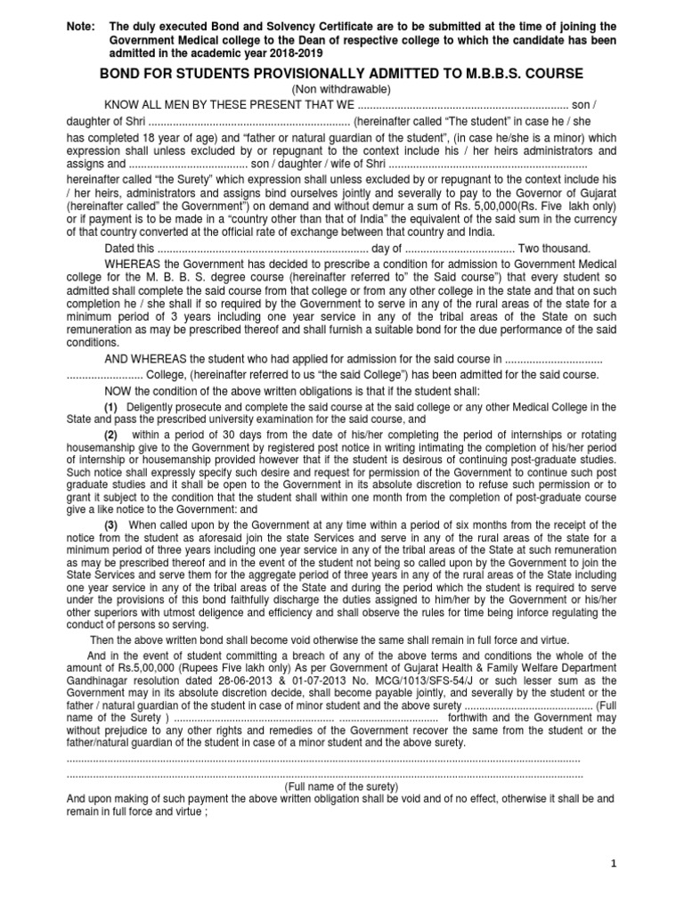 Bond Solvency Form 2018-19 | PDF | Property | Justice