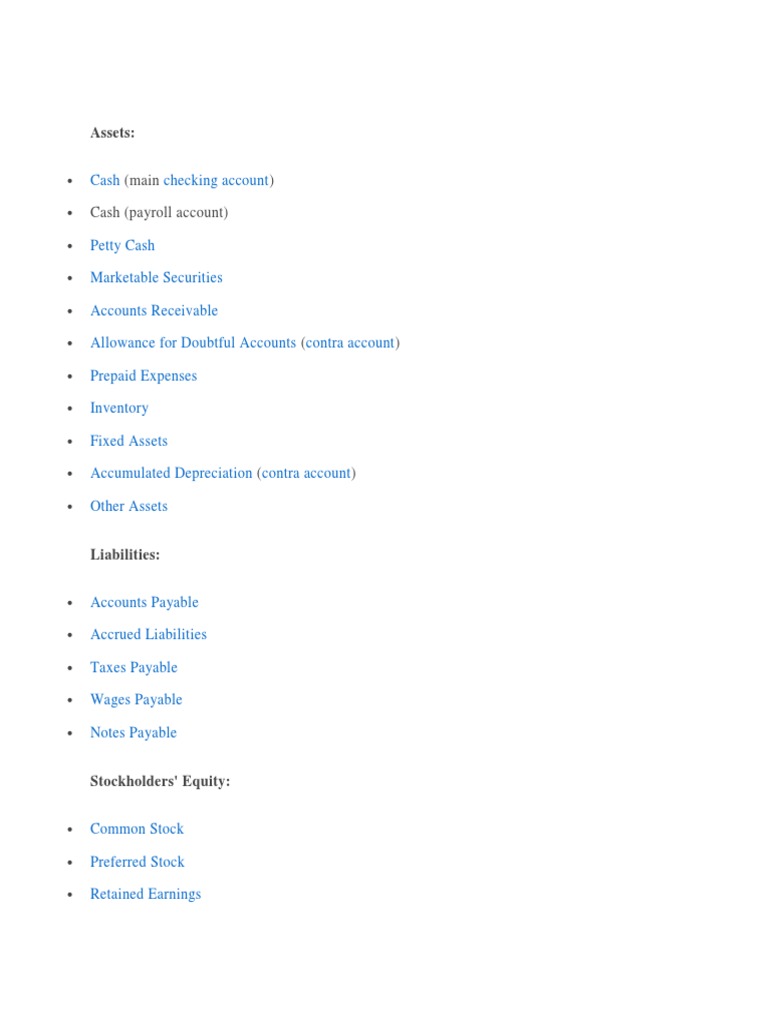 Account Titles | PDF | Balance Sheet | Expense