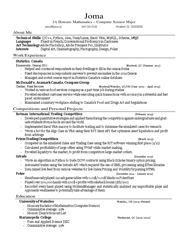 Resume First | PDF | Census | Microsoft Excel
