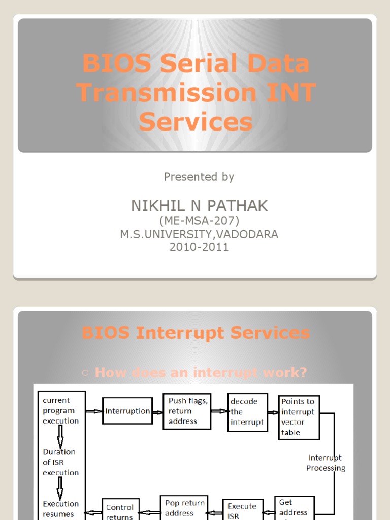 BIOS Serial Data Transmission INT Services | PDF | Bios | Operating ...
