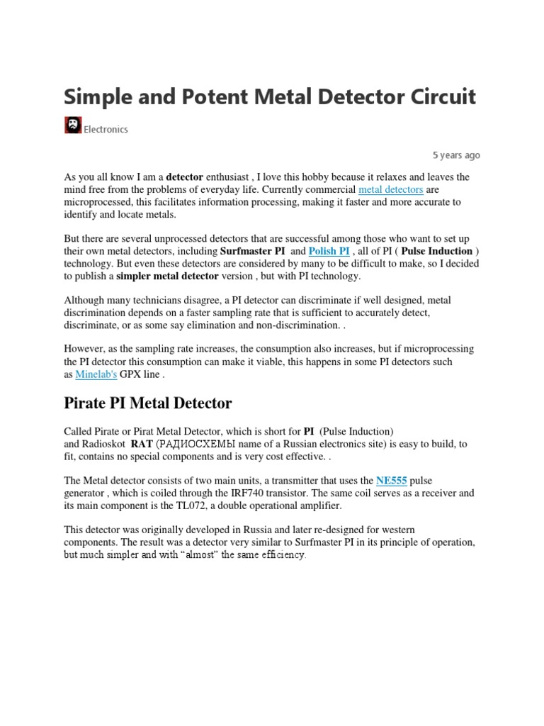 11 | PDF | Metal Detector | Detector (Radio)