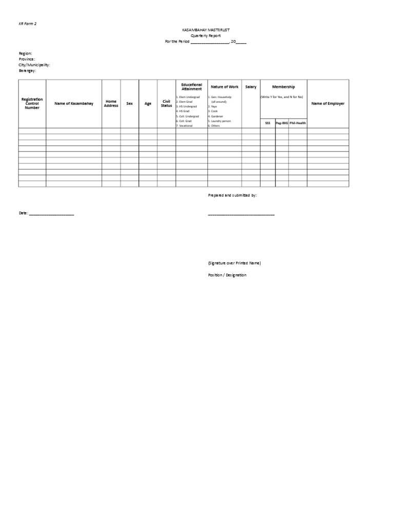 Kasambahay Form 2 | PDF