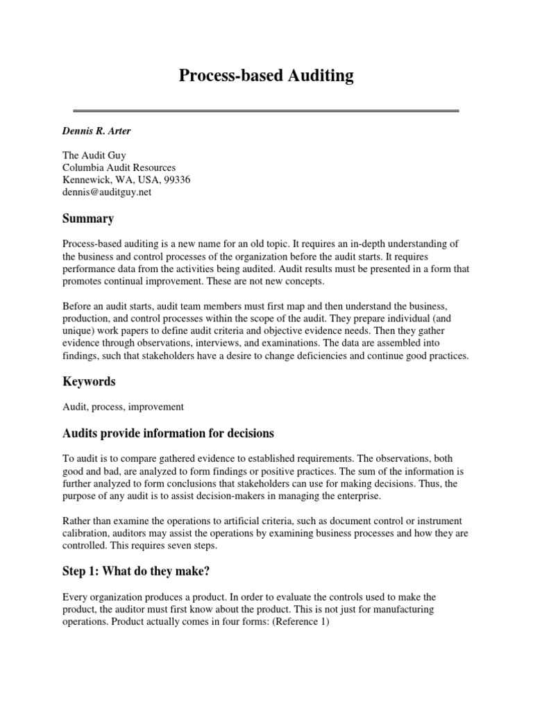 Process-Based Auditing - ASQ | PDF | Audit | Business Process