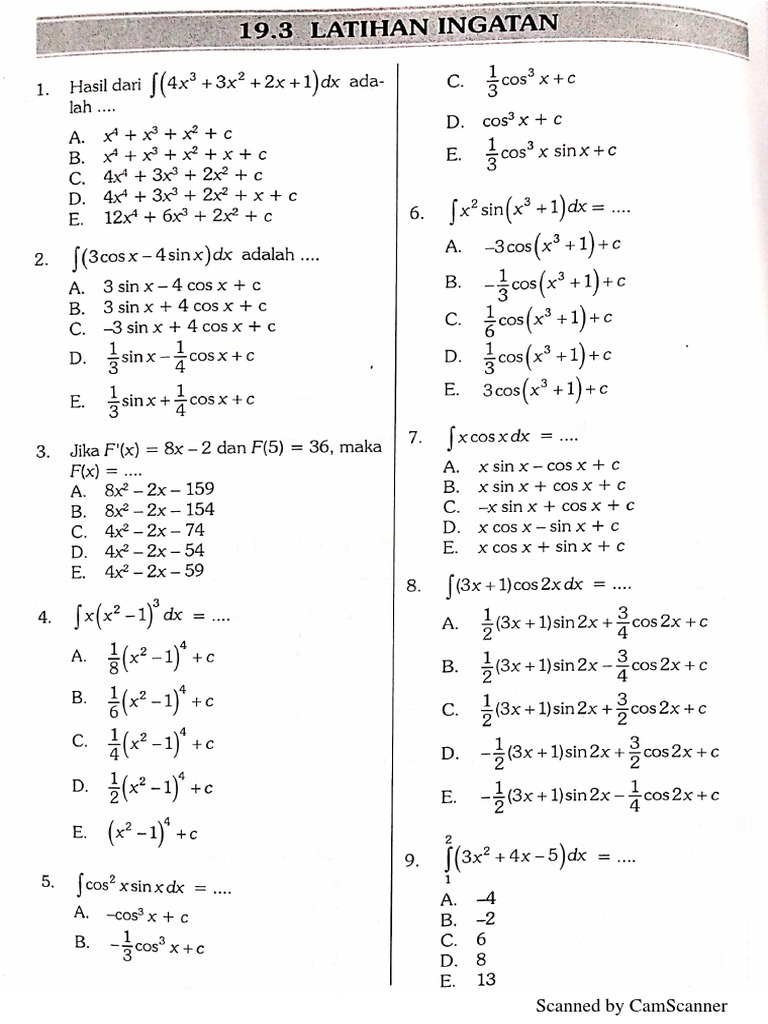 Soal Integral SMA | PDF