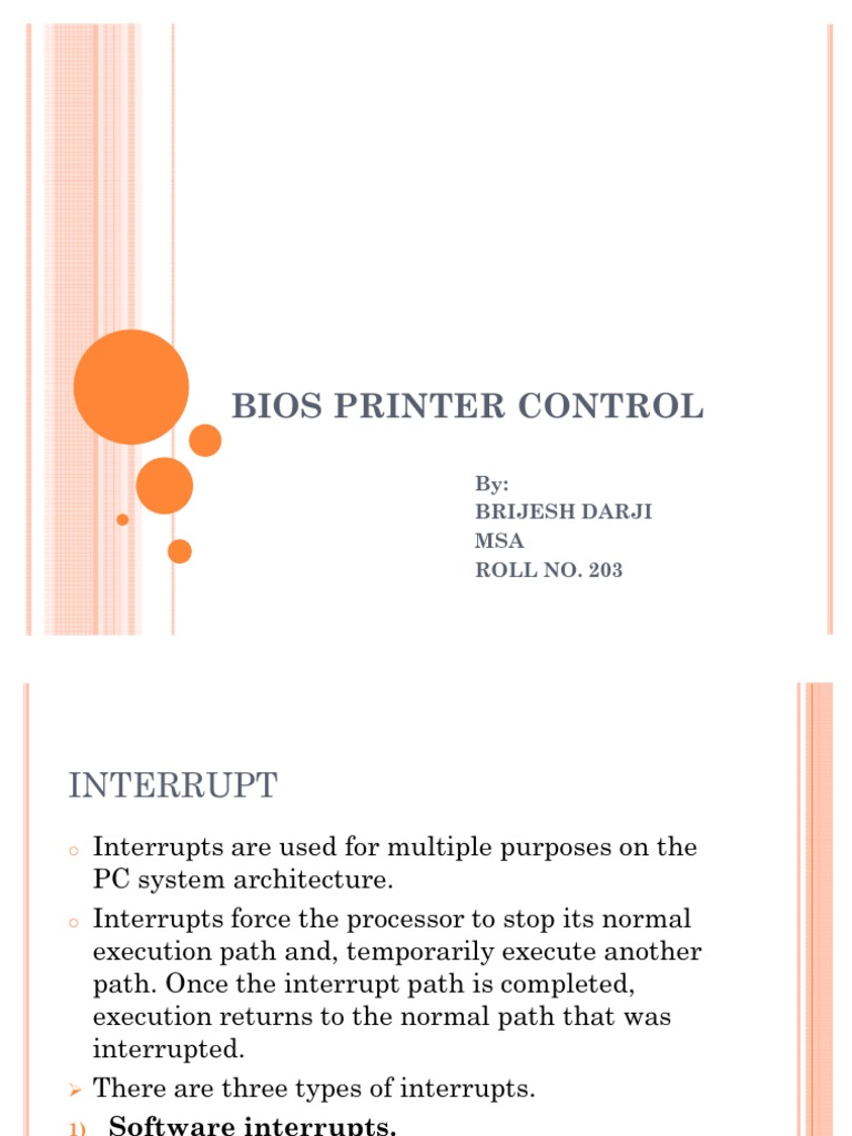 Bios Printer Control | PDF | Computer Hardware | Central Processing Unit