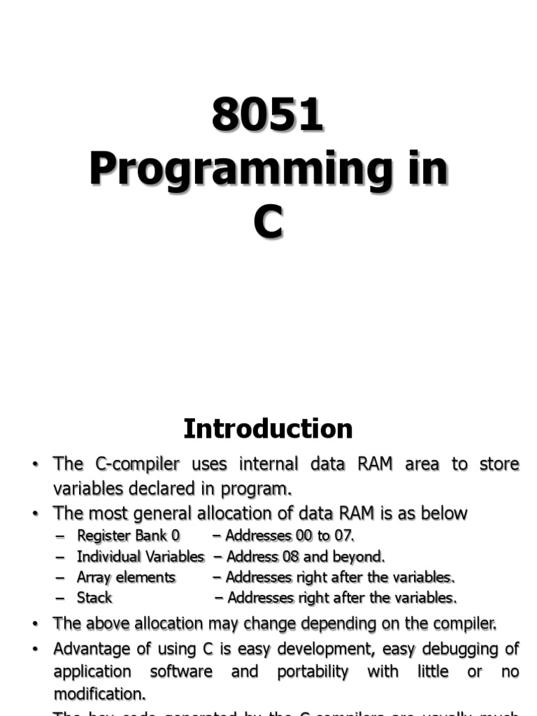 04 8051 Programming In C 2018 Pdf C Programming Language Binary Coded Decimal 