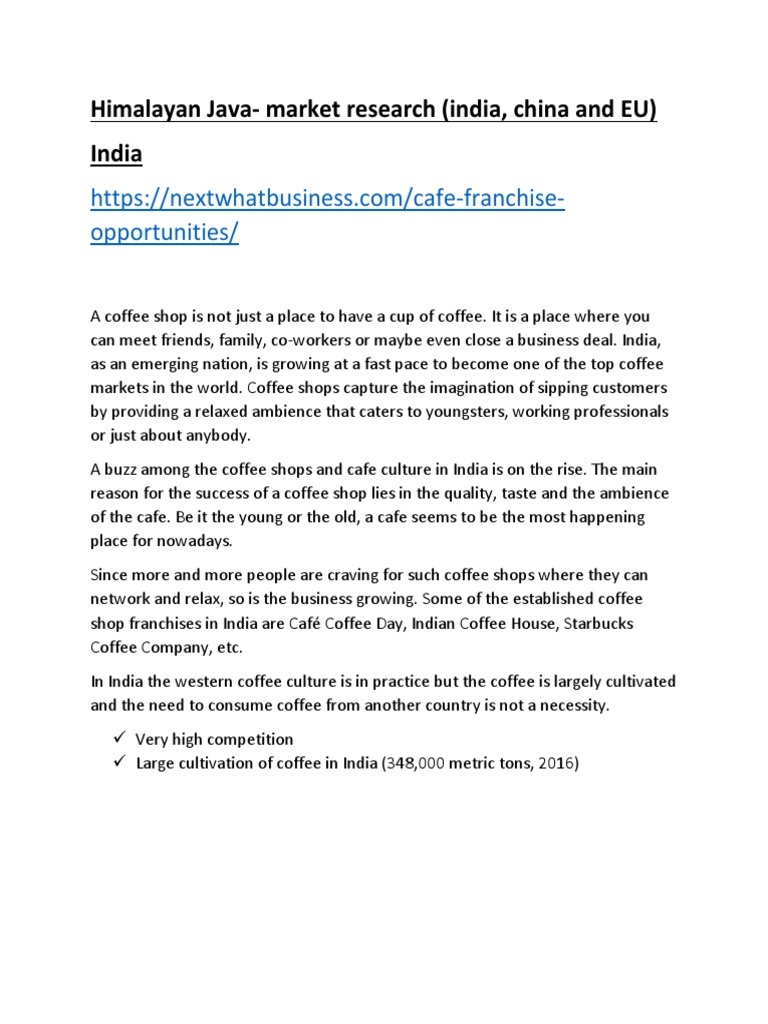 Himalayan Java | PDF | Coffee | Franchising