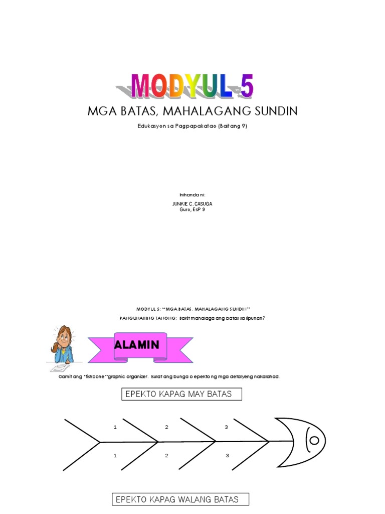 Esp Mga Batas Mahalagang Sundin PDF | PDF