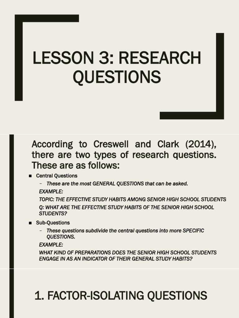 Research Question Types Explained | PDF | Career & Growth