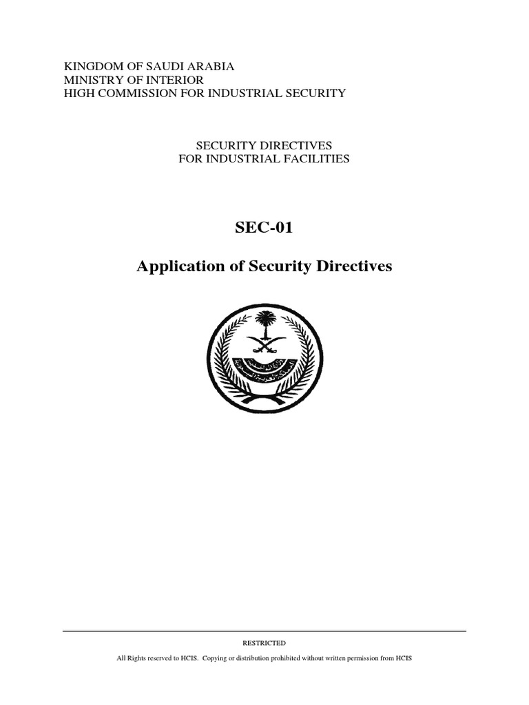 Saudi Security Directives for Industrial Facilities | PDF | Security ...