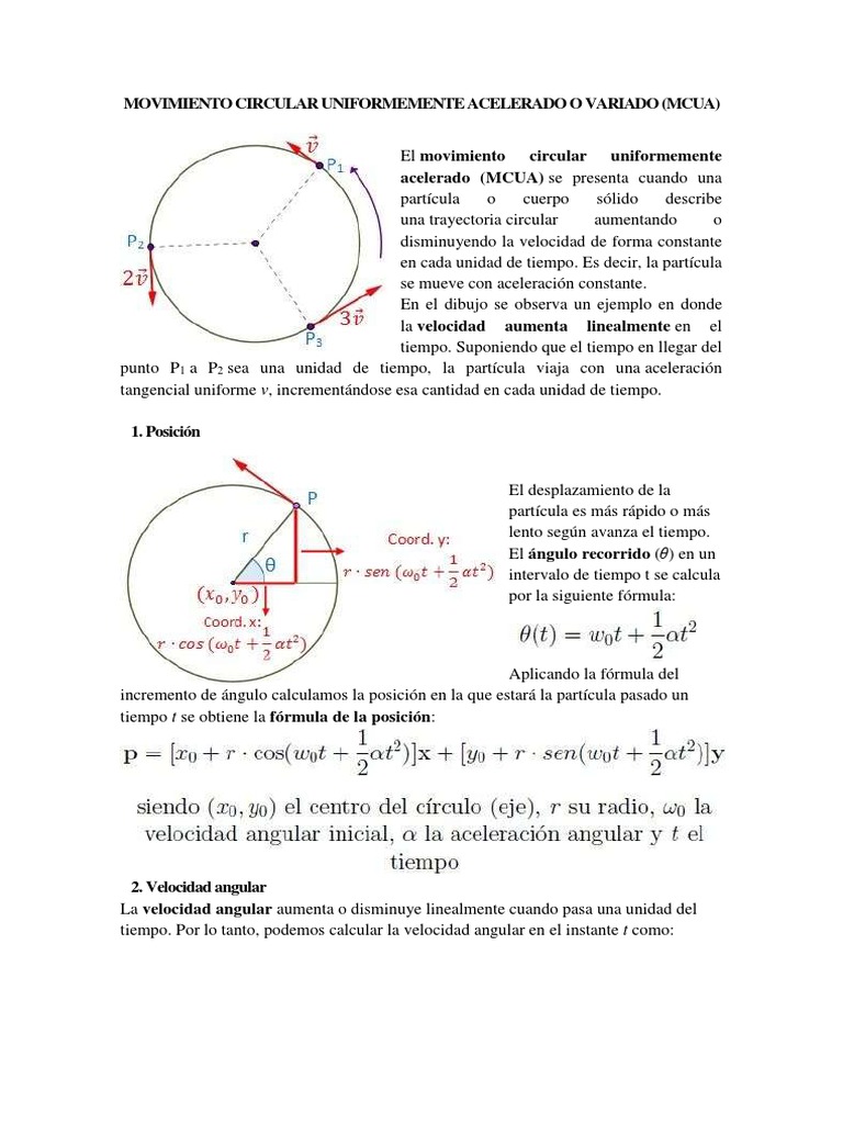 Movimiento Circular Uniformemente Acelerado PDF | PDF | Aceleración ...