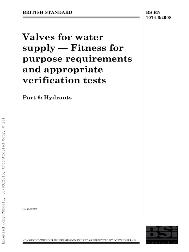 BS en 1074 6 2008 | PDF | Pipe (Fluid Conveyance) | Nature