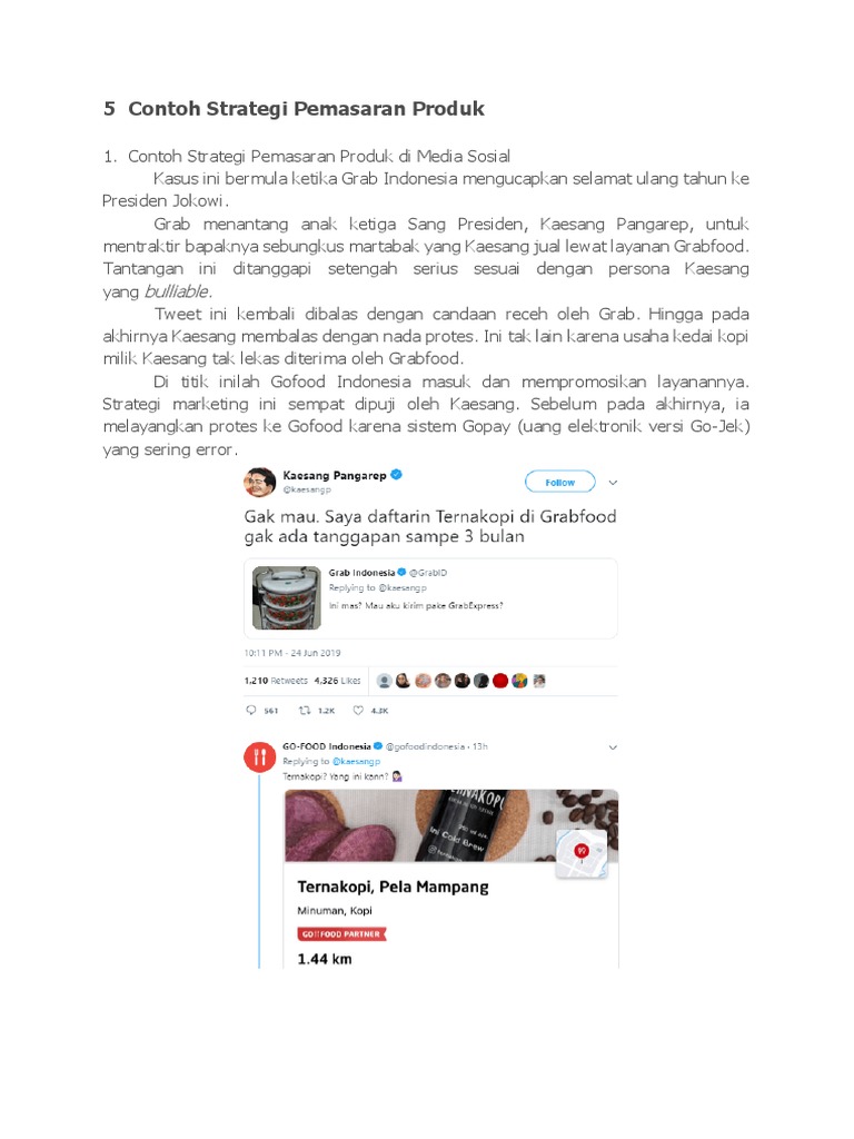 Contoh Strategi Pemasaran Produk Makanan | PDF | Bisnis