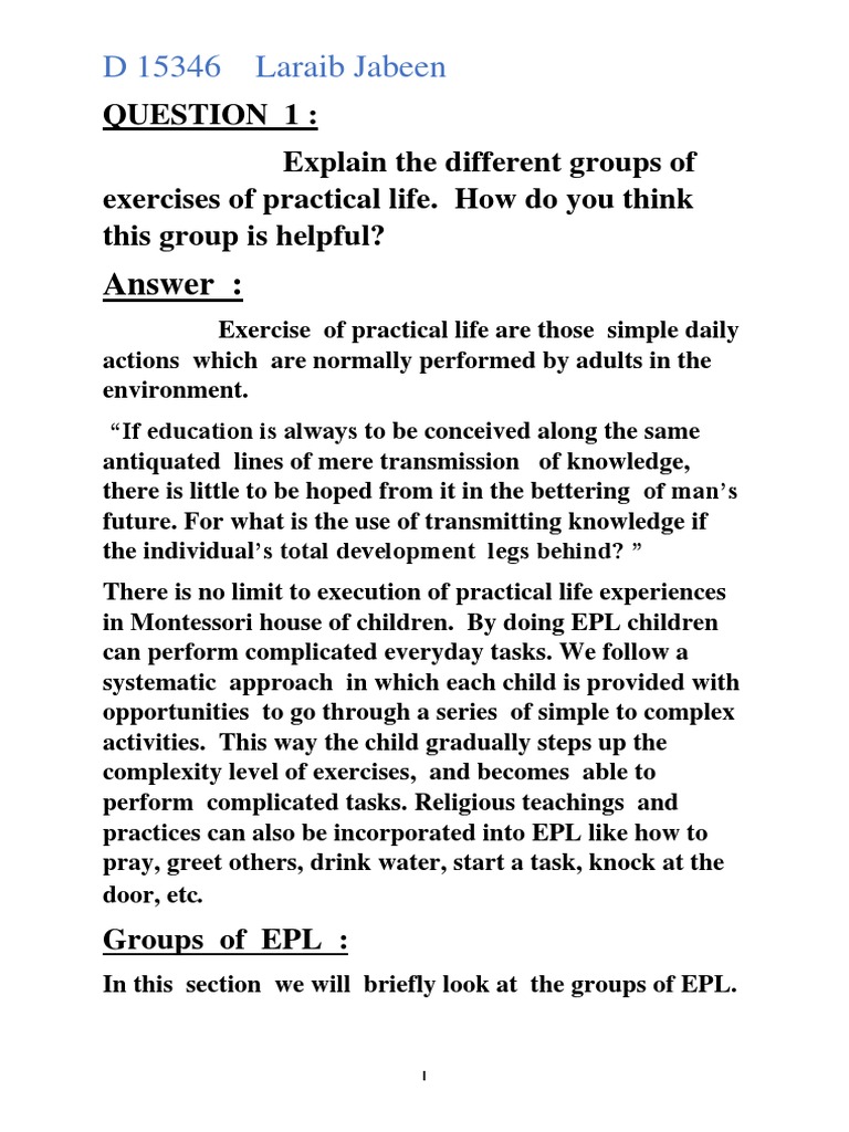 Assignment Module 2 | Download Free PDF | Montessori Education ...