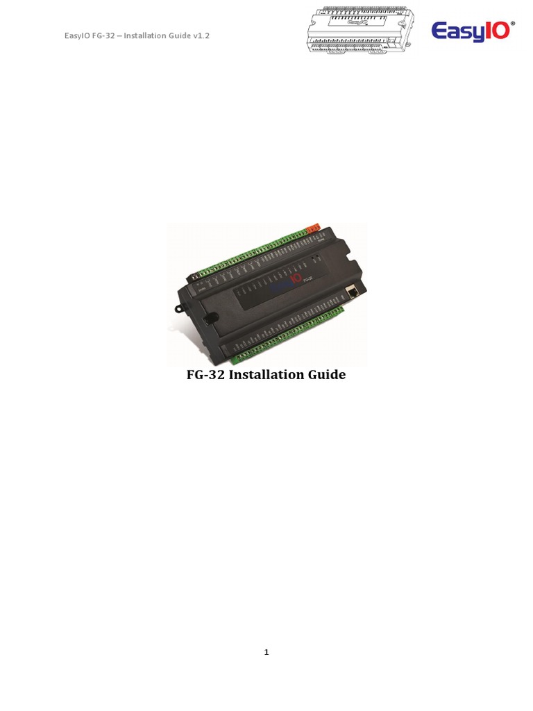 Easyio fg32 Installation PDF | PDF | Equipment | Manufactured Goods