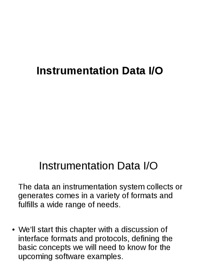 Instrumentation Data I/O Software Interfaces | PDF | Application ...