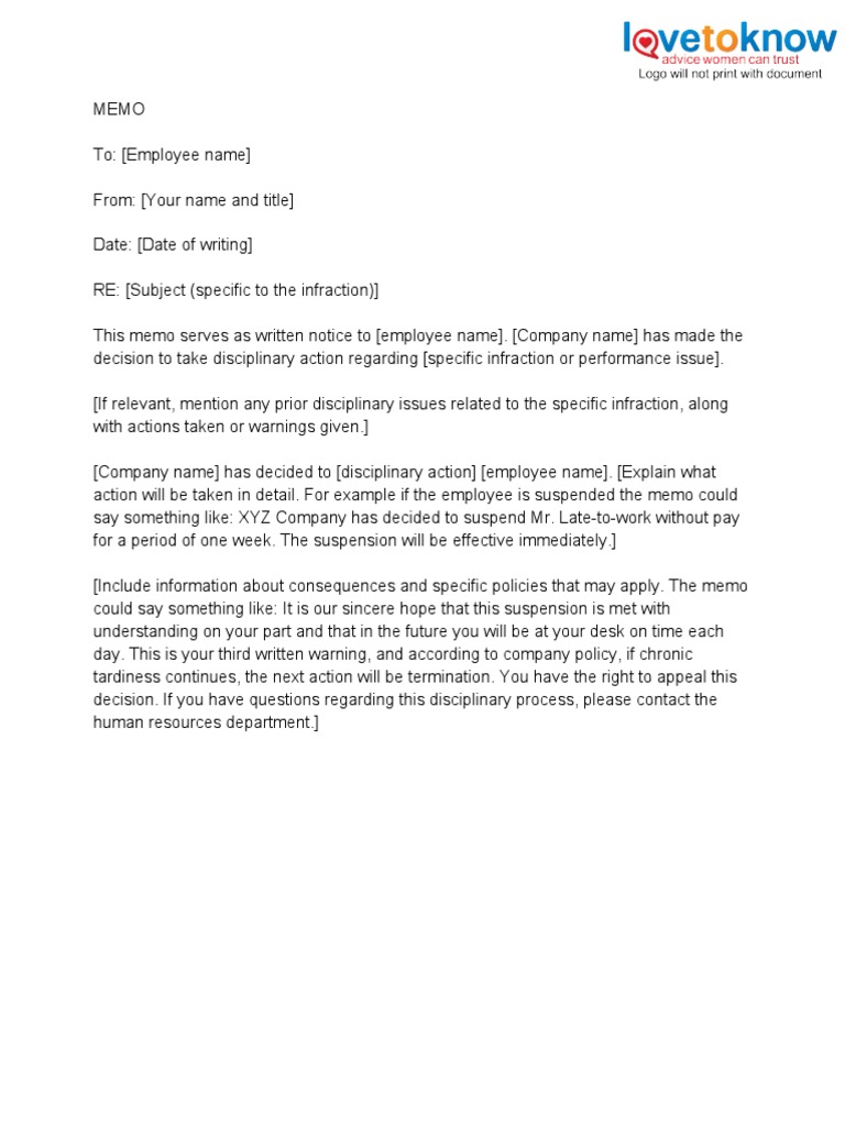 2833 Disciplinary Memo PDF | PDF