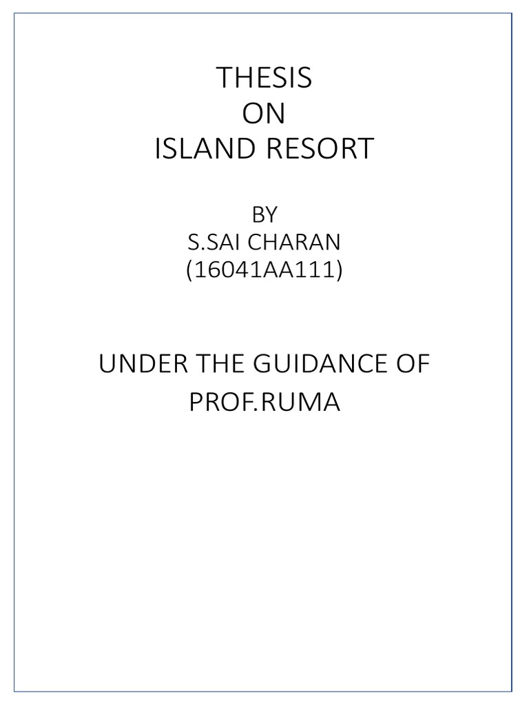 Thesis PDF | PDF | Resort | Tourism