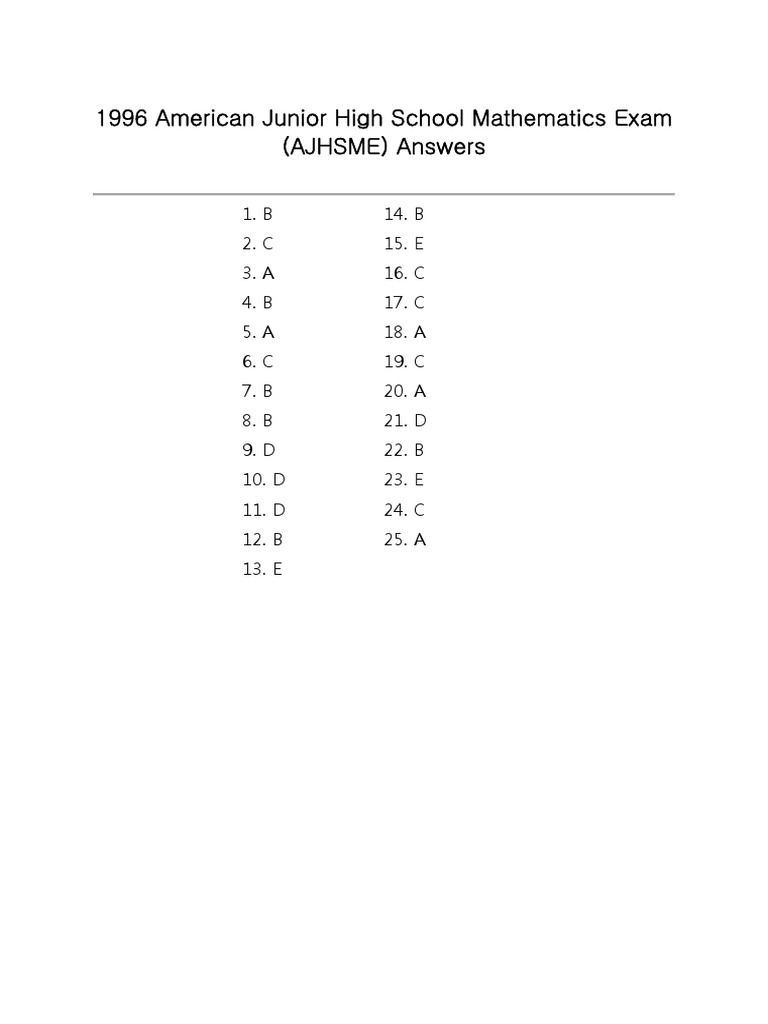 USA AMC 8 1996 Solution PDF | PDF | Fraction (Mathematics) | Arithmetic