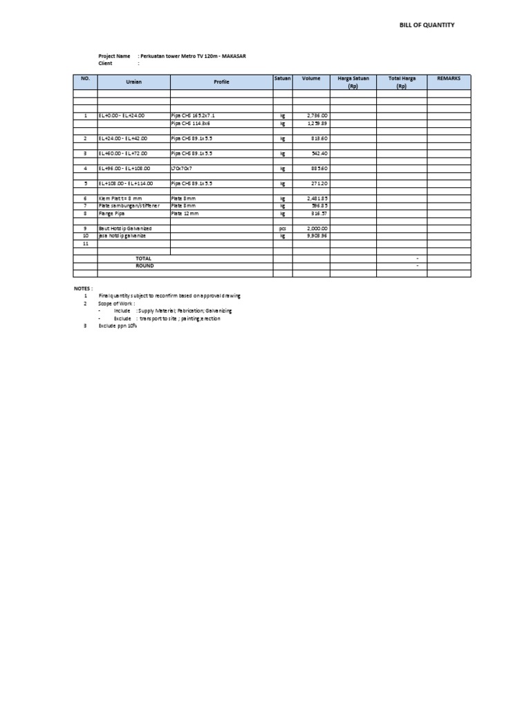 Boq Tower Strengthening PDF | PDF