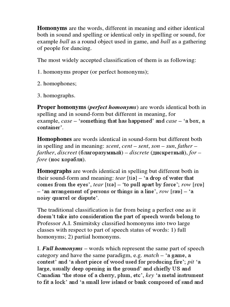 Omonimy I Paronimy | PDF | Part Of Speech | Philology