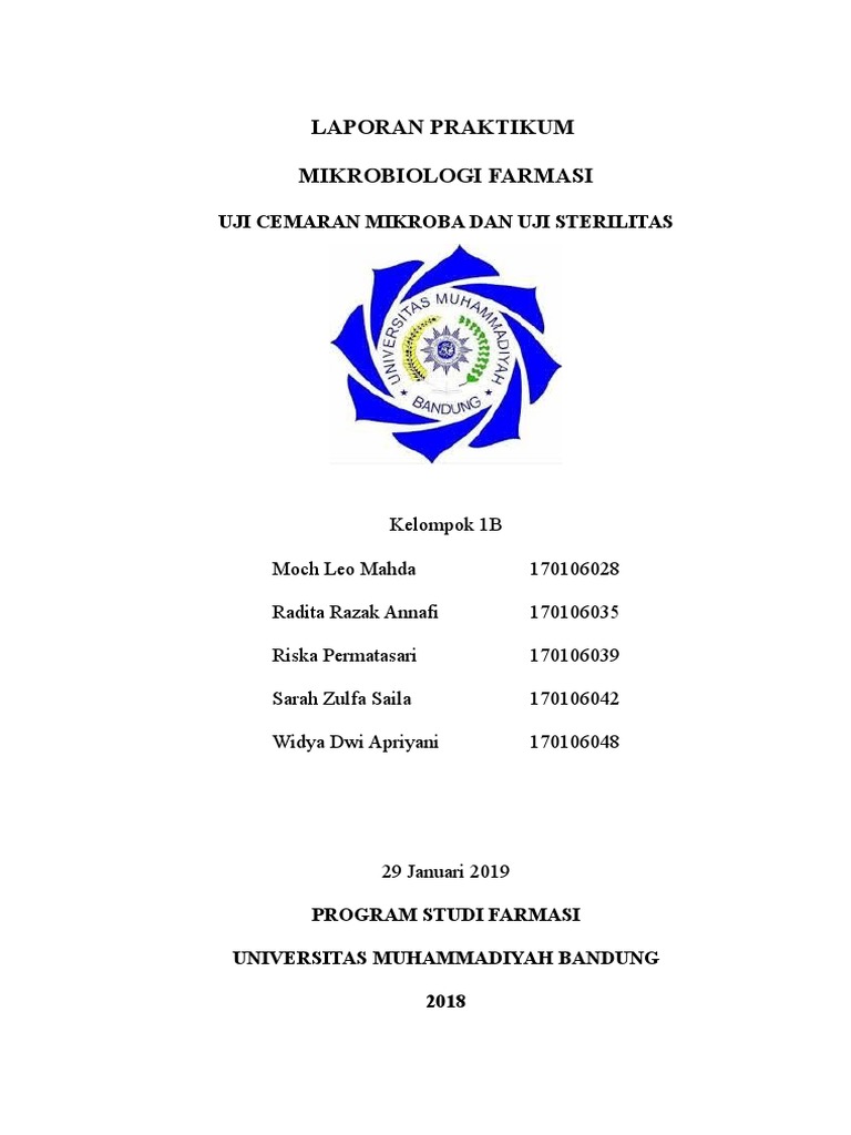 Laporan Praktikum Mikrobiologi Farmasi Uji Cemaran Mikroba Dan Uji ... Laporan Praktikum Mikrobiologi Farmasi Uji Cemaran Mikroba Dan Uji ...
