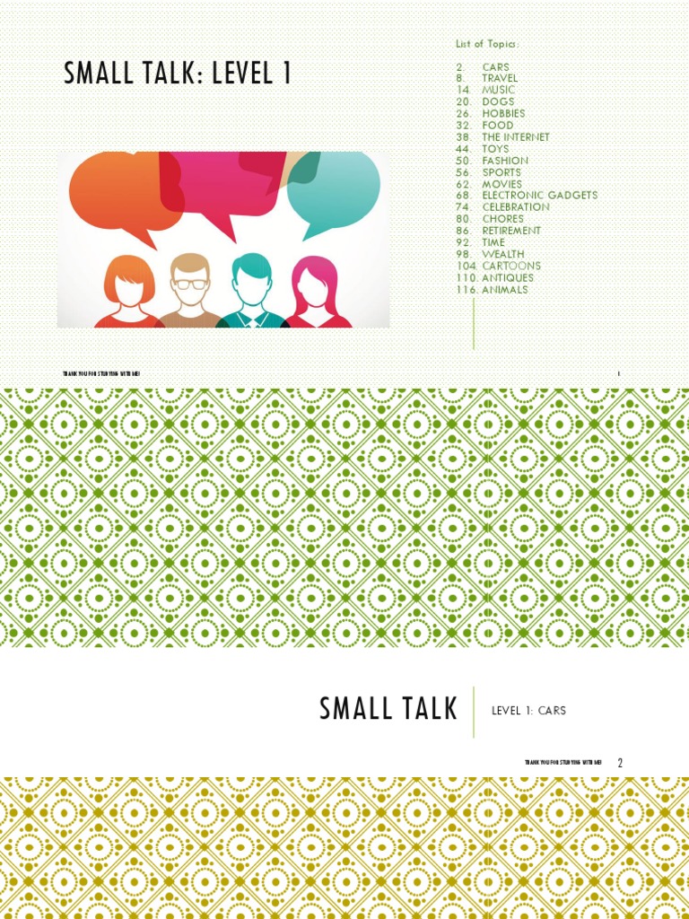 Beginner's Guide to Small Talk | PDF | Fashion | Toys