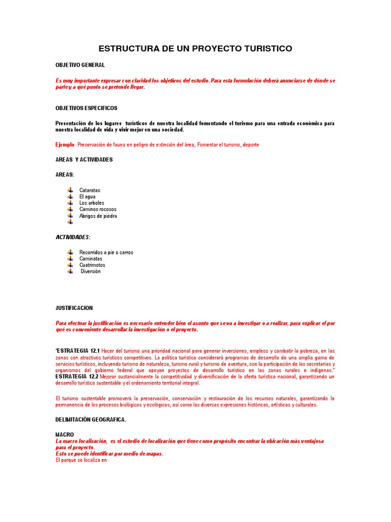 Estructura De Un Proyecto Turistico Yanethh Pdf Turismo Turismo Y