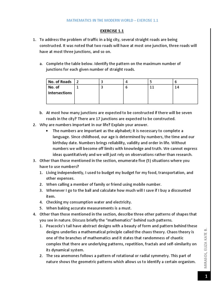 MMW - PG 10 Exercise 1.1 | PDF | Pattern | Fractal