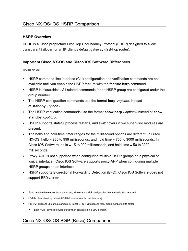 Cisco NX Vs IOS | PDF | Internet Protocols | Computer Standards