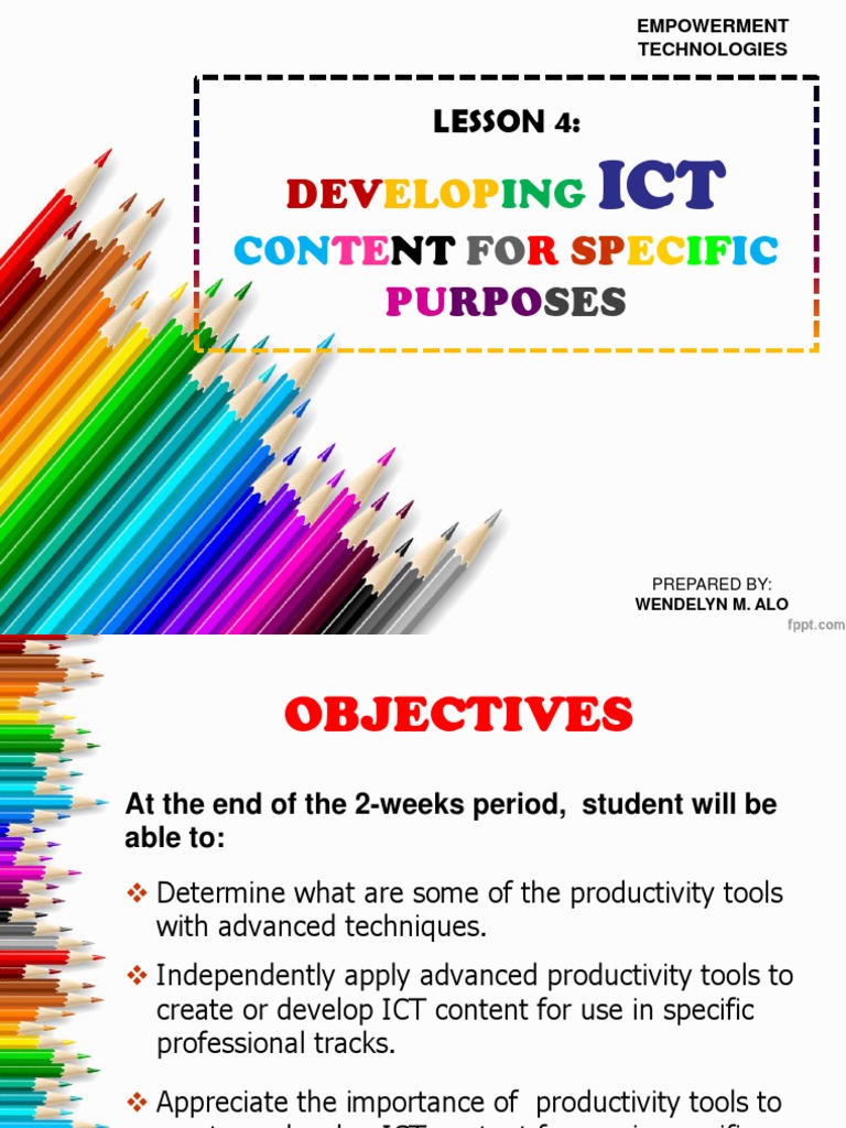 Developing ICT Content For Specific Purposes | PDF | Educational Technology | Spreadsheet