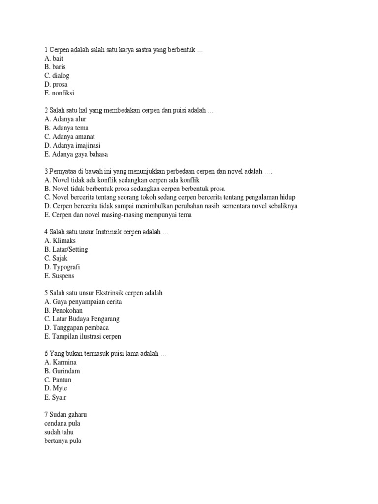 Soal Cerpen | PDF