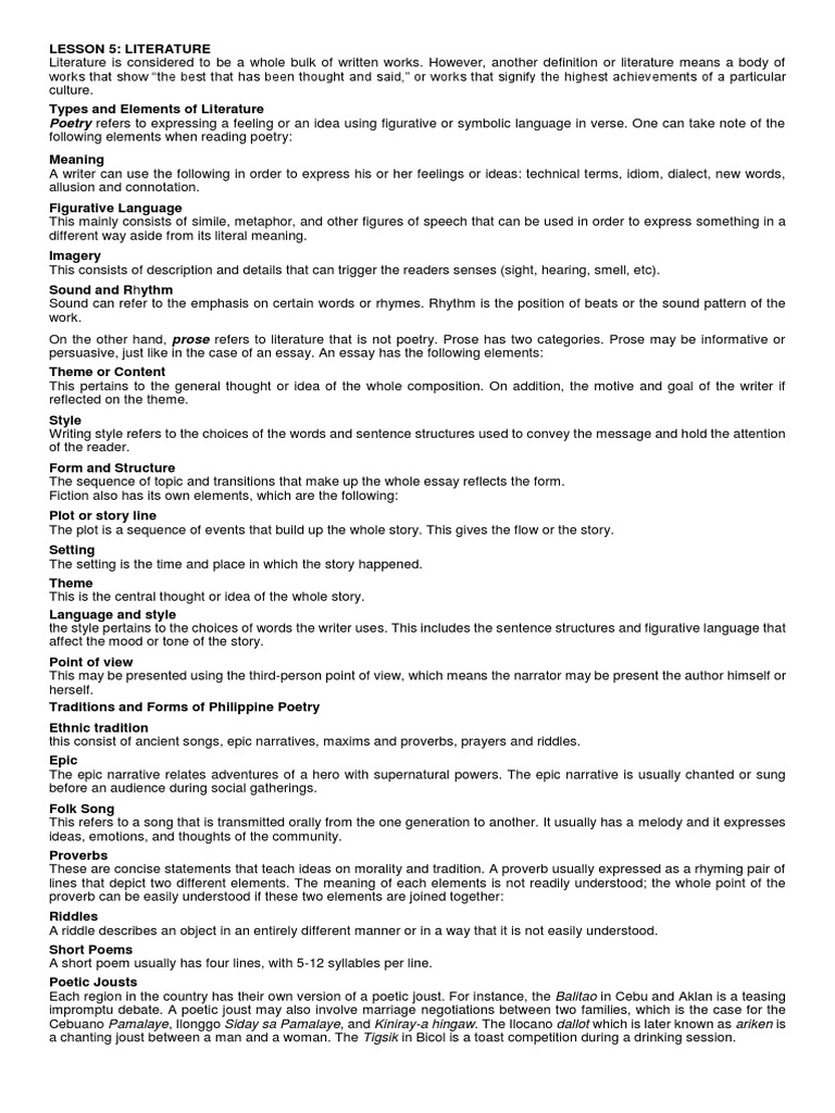 Contemporary Arts Lesson 5 6 | PDF | Poetry | Orchestras