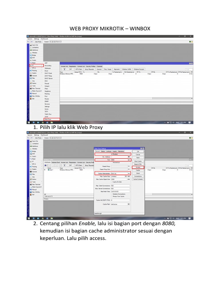 Deni Rizky Sidik - Web Proxy Mikrotik | PDF | Komputer