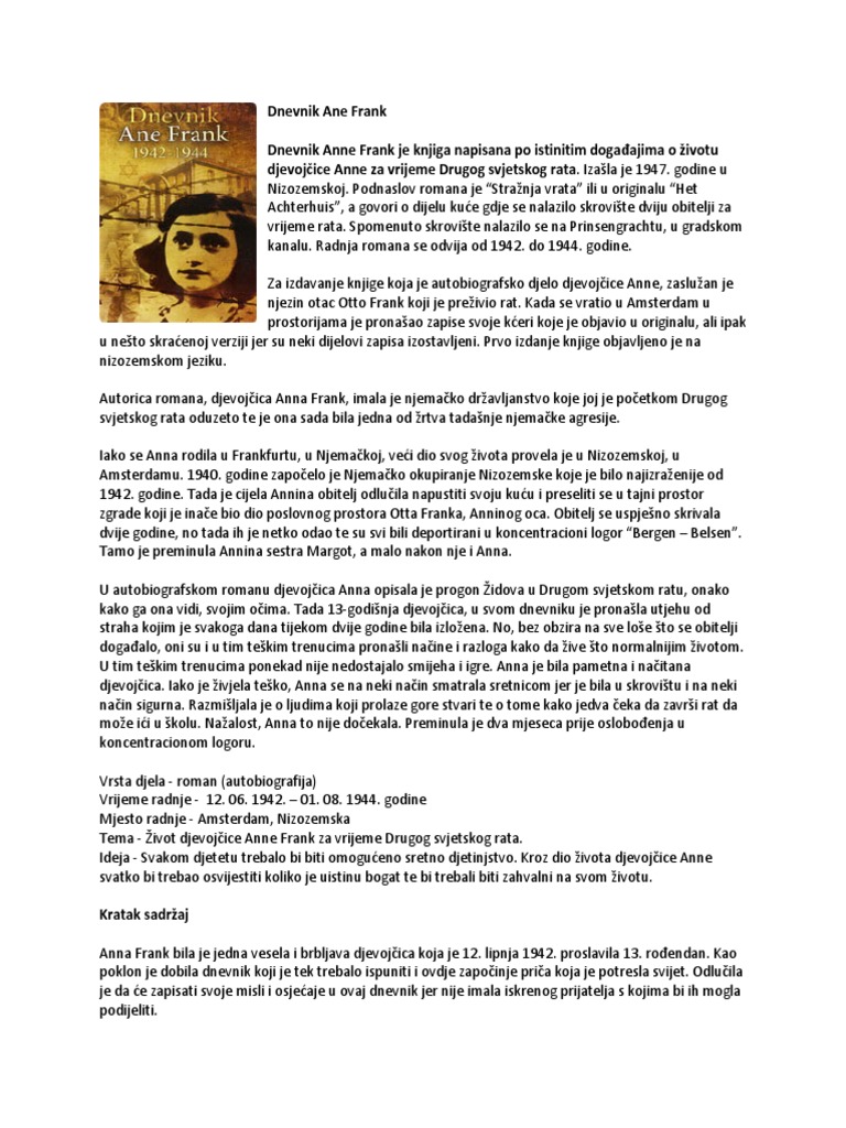 Dnevnik Ane Frank PDF | PDF