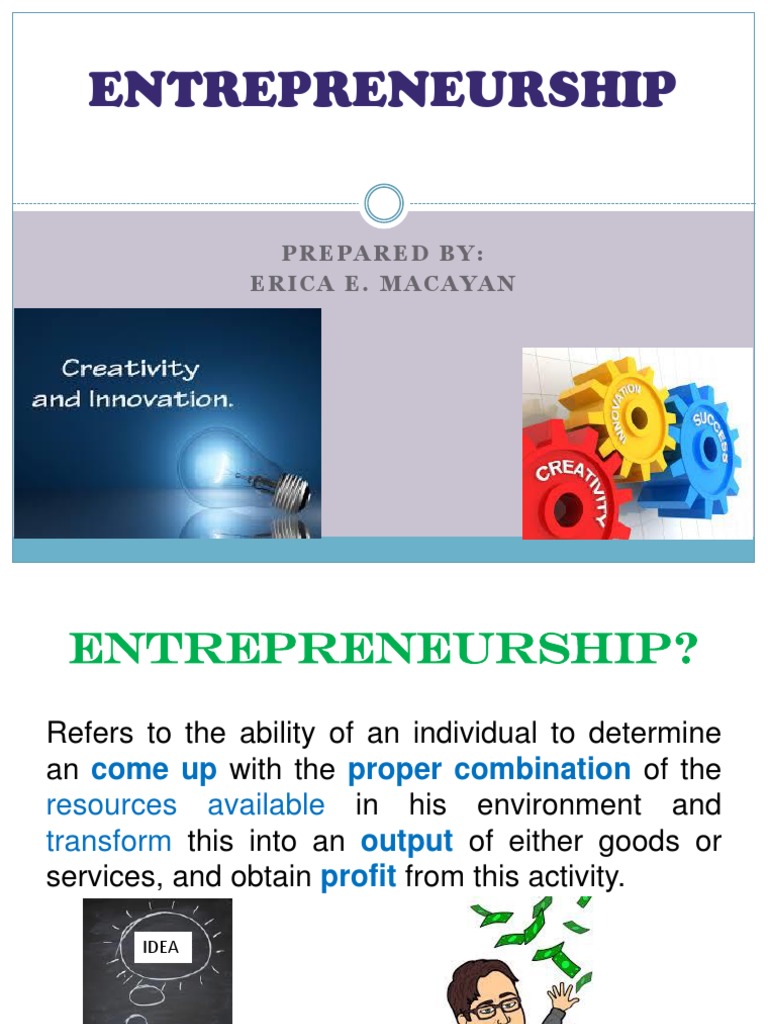 Entrep | PDF | Factors Of Production | Entrepreneurship
