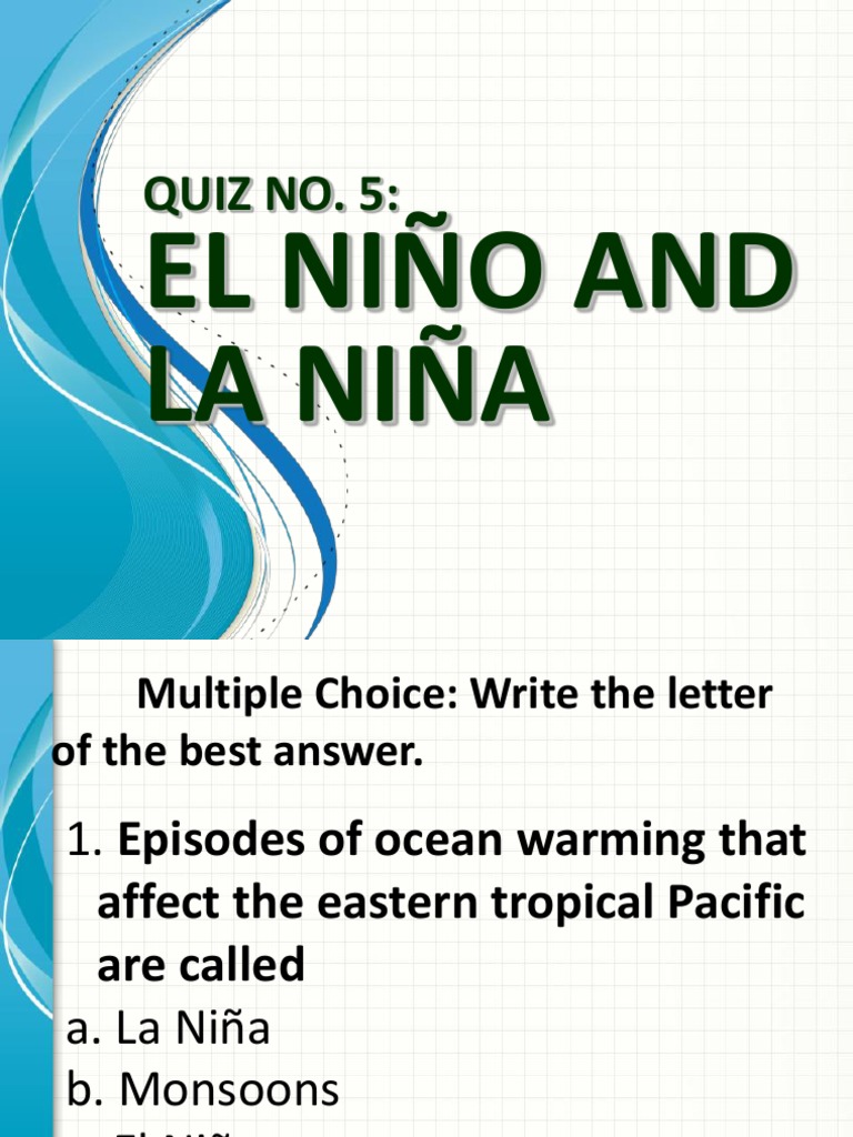 Quiz No. 5. El Nino and La Nina | PDF