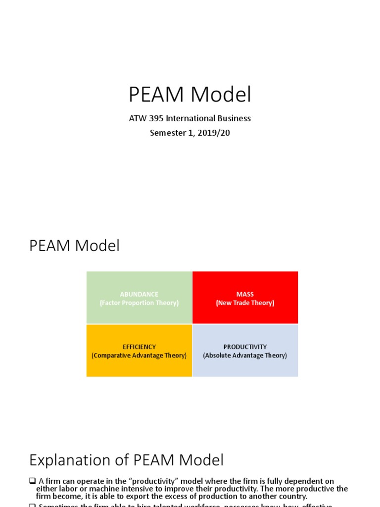 Chapter 2 PEAM Model Notes