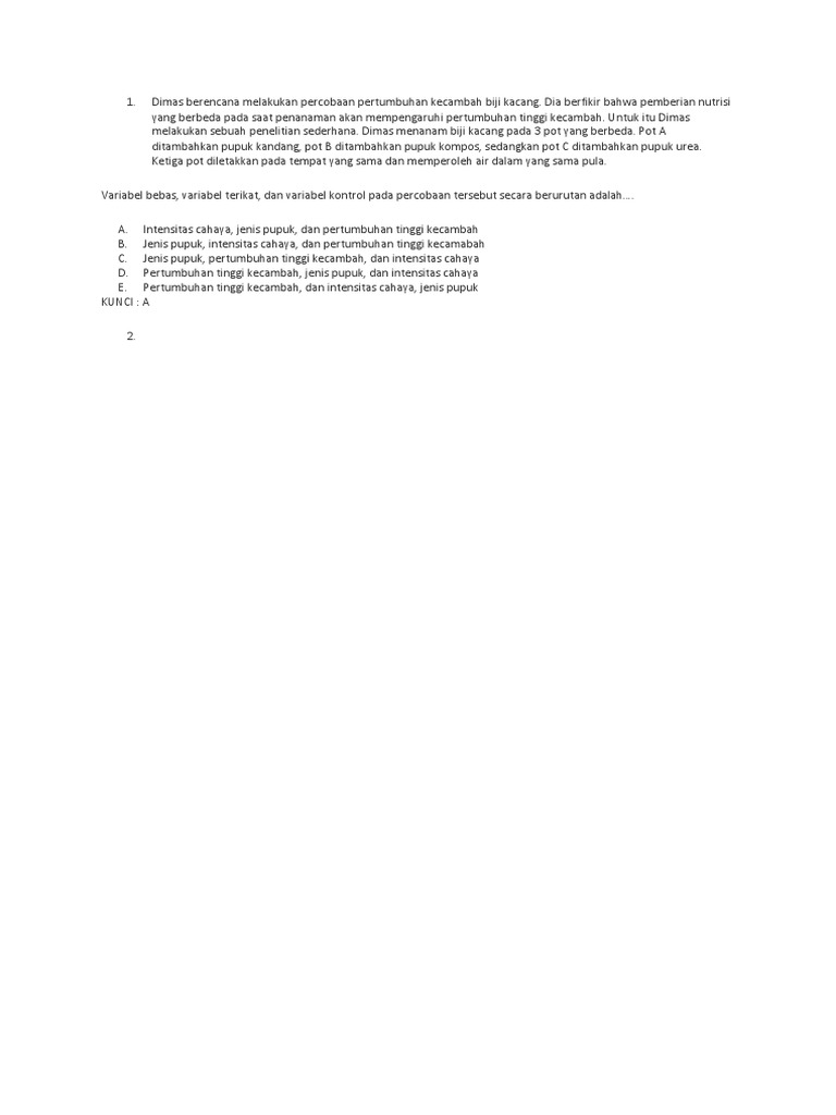 Soal Bio | PDF | Sains & Matematika