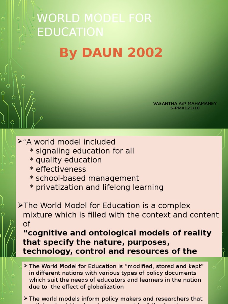 World Model For Education | PDF | Lifelong Learning | Curriculum