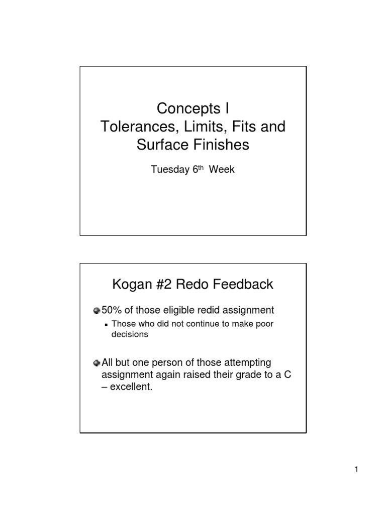 Surface Finish and Tolerances Overview | PDF | Engineering Tolerance ...