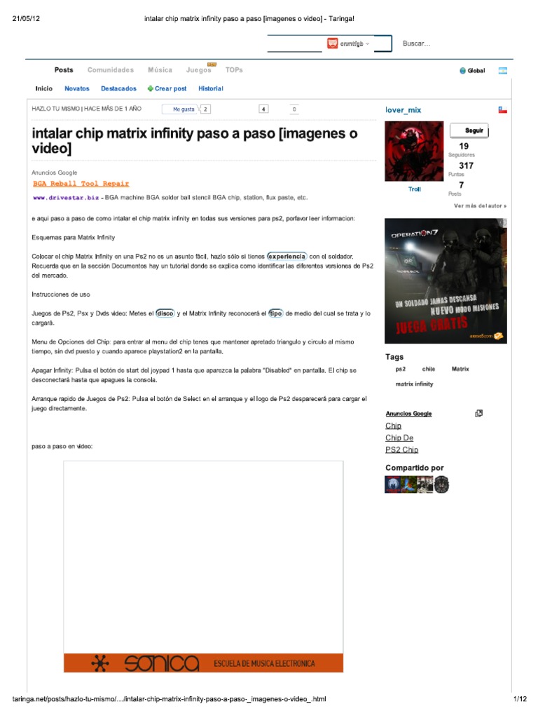 Imprimir - Intalar Chip Matrix Infinity Paso A Paso (Imagenes o Video ...