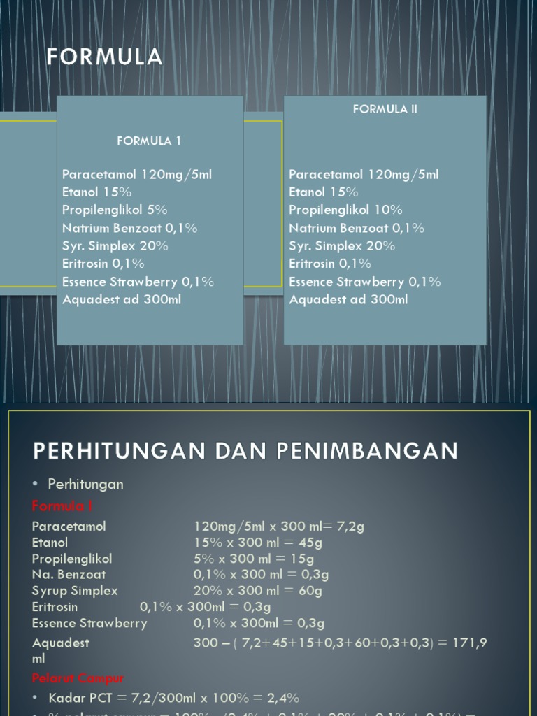 Formula, Perhitungan Dan Penimbangan | PDF | Sodium | Teaching Mathematics